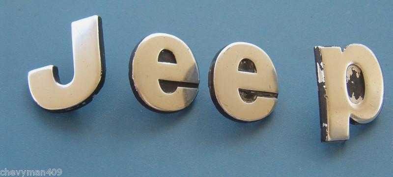Buy JEEP SCRIPT EMBLEM LETTERS METAL CHEROKEE WAGONEER 70s? vtg AMC ...