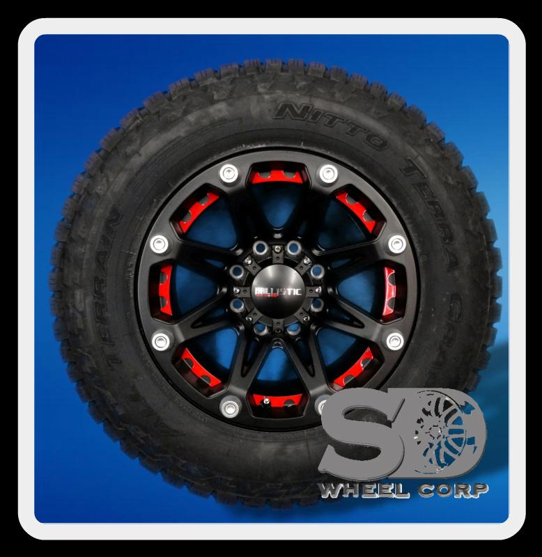 Buy 18" BALLISTIC JESTER 8X6.5 W/ LT275/70/18 NITTO TERRA GRAPPLER AT ...