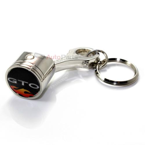 Buy Pontiac GTO Fire Flames Logo Chrome Metal Piston Key Chain ...