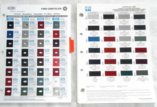 Find 1999 CHRYLER DODGE PLYMOUTH MOPAR TRUCK COLOR PAINT CHIP CHARTS ...