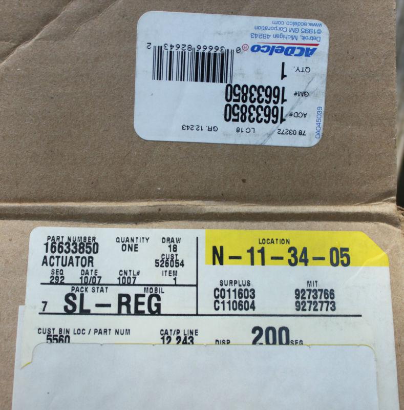 Find Used ACDelco Trunk Screwdown Closer Storage Actuator 16633850 ...