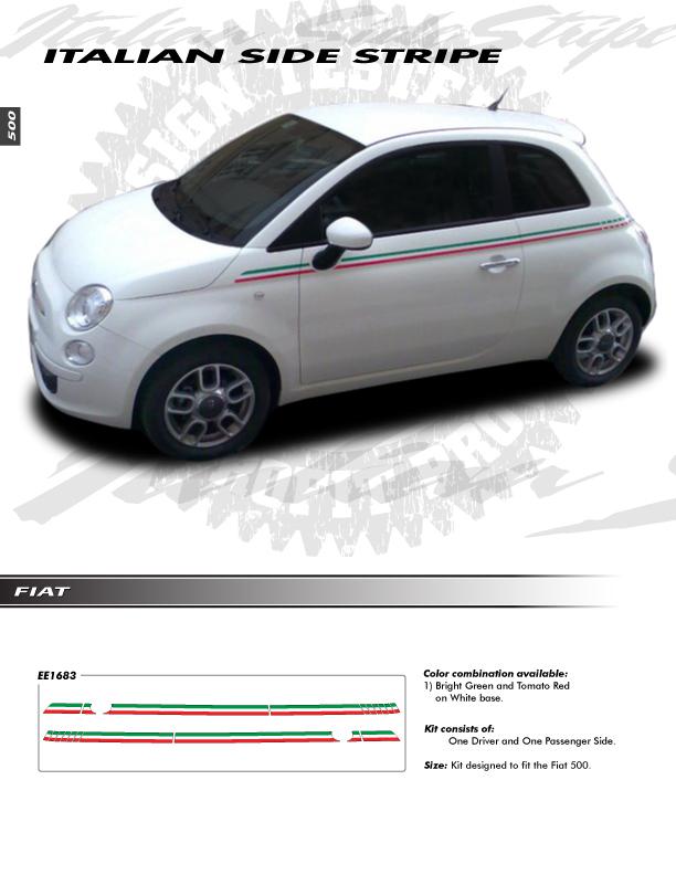 Sell Fiat 500 Italian Stripe / 3M Vinyl Graphics Decals Stripes Emblems ...