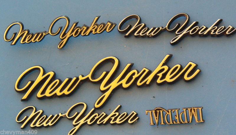 Sell CHRYSLER NEW YORKER SCRIPT EMBLEMS lot GOLD MOPAR BADGE FIFTH ...