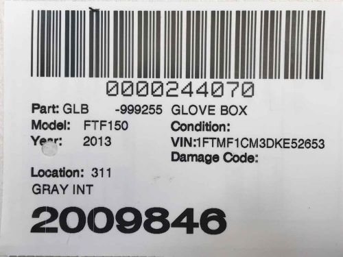 Sell Fits 2011 - 2014 FORD F150 Compartment Storage Glove Box Black ...