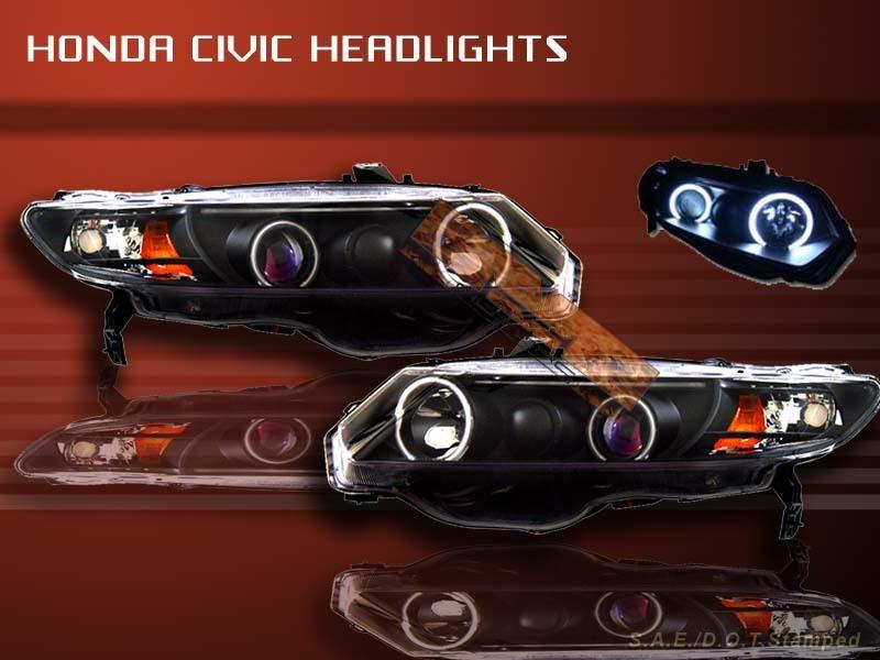 Sell 2006-2008 HONDA CIVIC PROJECTOR HEADLIGHTS BLACK CCFL TWO HALO 2DOOR 2006-2008 in Santa Fe ...