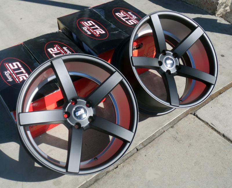 Purchase 19" STR 607 Concave Black Rims 300zx 350z 370z GTR G35 G37 ...