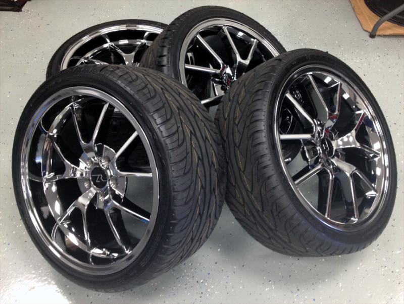 Buy Black Chrome Mustang FR500 Wheels 20x8.5 & 10" & 20 Inch tires 2005 ...