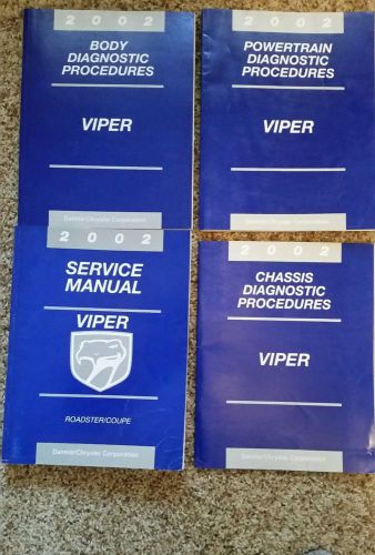 Buy (4) 2002 Dodge Viper Original Chrysler Corporation Service Manuals ...