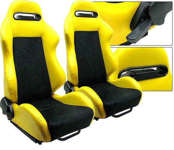 Buy 1 Pair Yellow & Black Racing Seat RECLINABLE ALL Ford * in CA, US ...