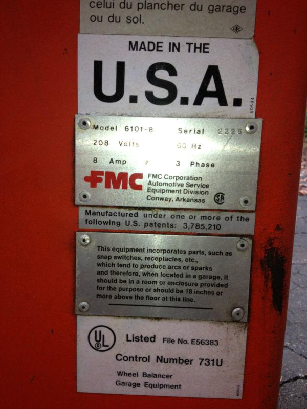 Sell FMC Computer Wheel Balancer in Transfer, Pennsylvania, US, for US ...
