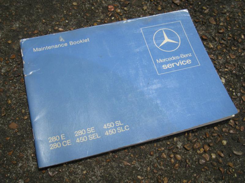 Purchase VTG MERCEDES SERVICE MAINTENANCE BOOKLET W123 W126 R107 280E ...
