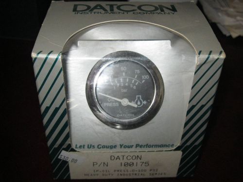Purchase NOS Datcon 0-100 PSI Oil Pressure gauge polished 100175 in New ...