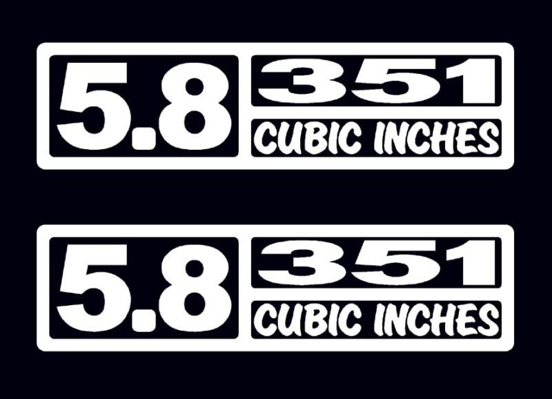 Purchase 2 V8 5.8 LITER / 351 CUBIC INCHES DECAL SET EMBLEM WINDOW ...