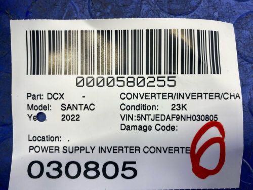 Purchase 2022-2023 HYUNDAI SANTA CRUZ POWER SUPPLY INVERTER CONVERTER ...