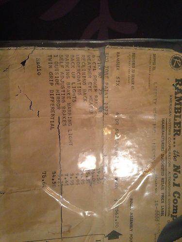 Purchase 1960 Amc Rambler Original Dealer Window Sticker 60, '60 in ...