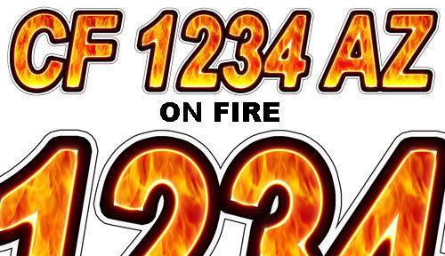 Buy ON FIRE Boat Registration Numbers or PWC Decals Stickers Graphics ...