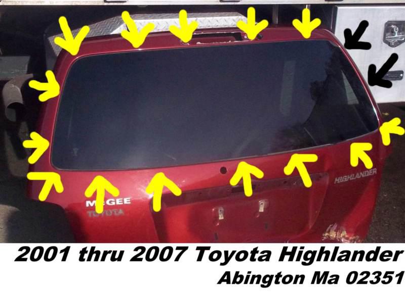 Buy 2001-2007 Toyota Highlander Rear Back Glasss Window Deck Lid ...