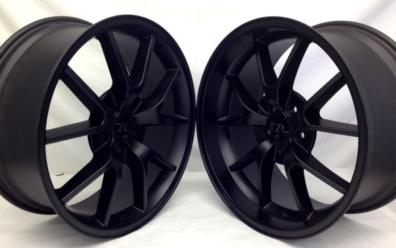 Buy Matte Black Mustang FR500 Wheels 20x8.5 & 20x10 2005+ 20" Deep Dish ...
