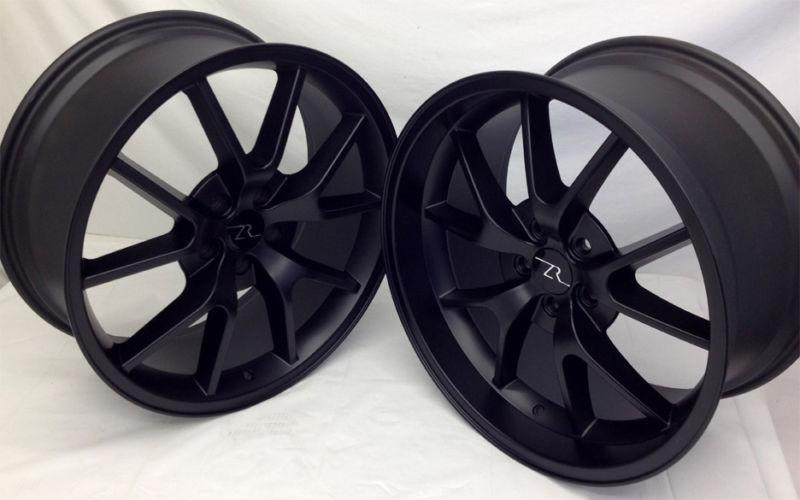 Buy Matte Black Mustang FR500 Wheels 20x8.5 & 20x10 2005+ 20" Deep Dish ...