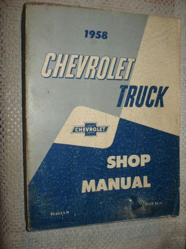 Buy 1958 CHEVY TRUCK SHOP MANUAL ORIGINAL SERVICE BOOK RARE in Carl ...