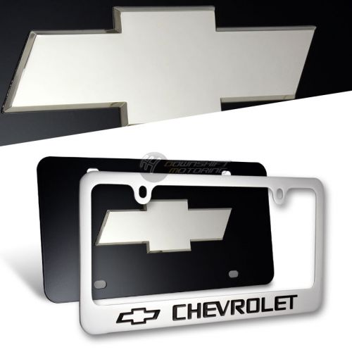 Buy 3D Chevrolet stainless Steel License Plate Frame -2PC Front & Back ...