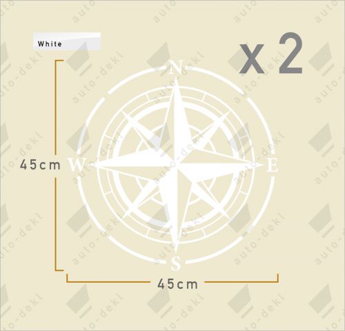 Buy 2x LARGE Compass Sticker Decals - Caravan Campervan Motorhome Van ...