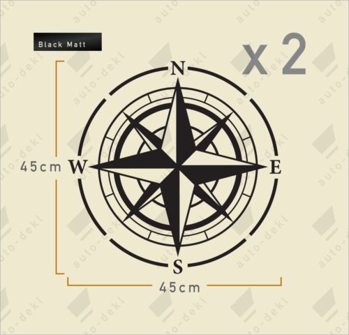 Buy 2x LARGE Compass Sticker Decals - Caravan Campervan Motorhome Van ...