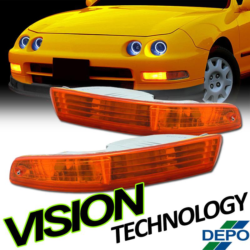 Buy Depo New Pair 94-97 Integra JDM Amber Lens Bumper Turn Signal ...