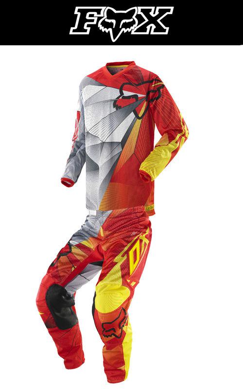 Buy Fox Racing HC Jersey & 180 Pant Radeon Airline Red Yellow Combo Kit ...