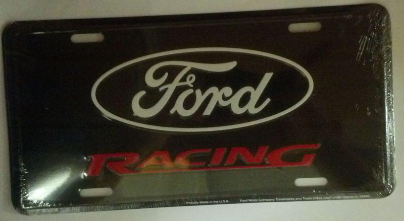Buy FORD RACING EMBOSSED WHITE/RED ON BLACK LICENSE PLATE LICENSED BY ...
