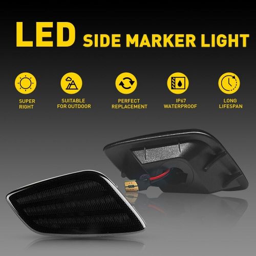 Find Smoke Lens LED Amber Front Fender Side Marker Lights for 97-06 ...