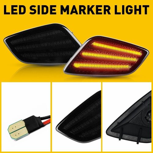 Find Smoke Lens LED Amber Front Fender Side Marker Lights for 97-06 ...