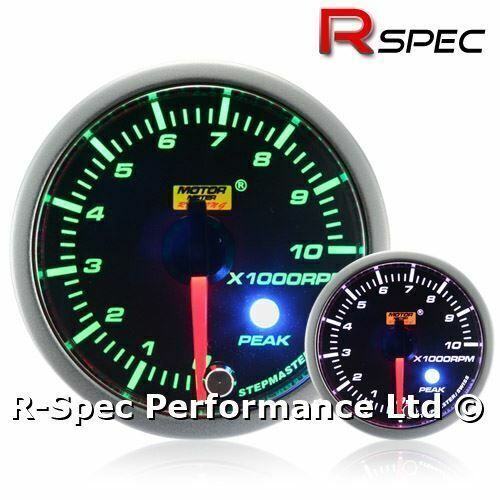 Find 52mm Premium Green / White Stepper Motor Peak Rev Counter Gauge 0 ...