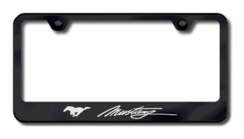 Find Ford Mustang Script Laser Etched License Plate Frame-Black Made in ...