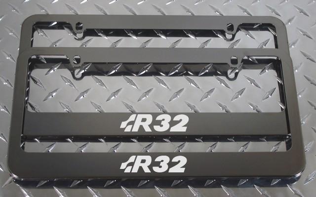 Find 2 Brand New Volkswagen R32 Gunmetal License Plate Frame + Screw ...