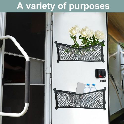 Find Storage Net Pocket Black Boat 25*60CM 2pcs Cargo Net Fittings ...