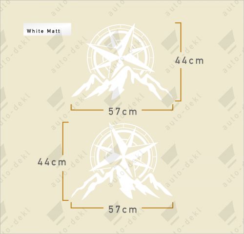 Find 2x LARGE Compass Mountain Sticker Decals - Caravan Campervan ...