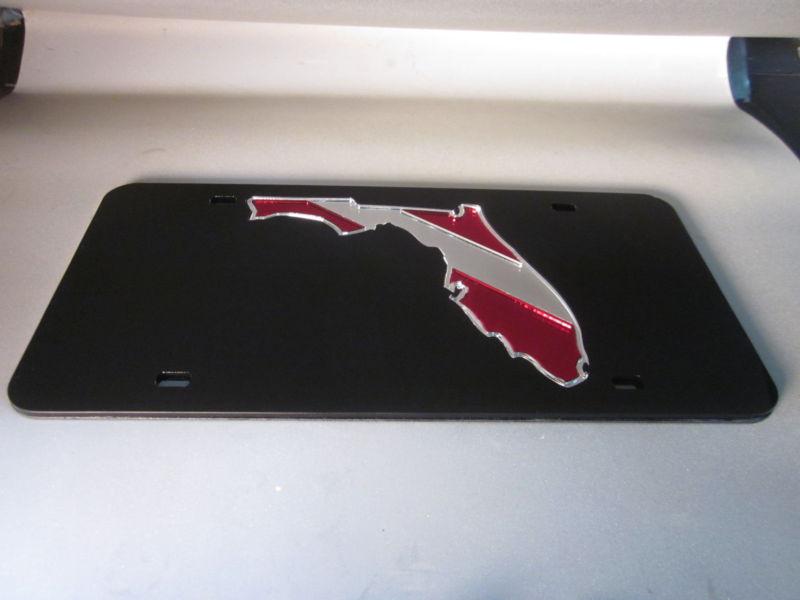 Sell Dive Florida Mirror Acrylic License Plate Laser Cut Chrome Tag in ...