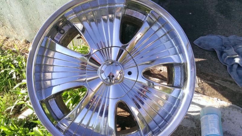 Sell COMPLETE SET 20" CHROME UNIVERSAL 5 BOLT PATTERN PANTHER RIMS in ...