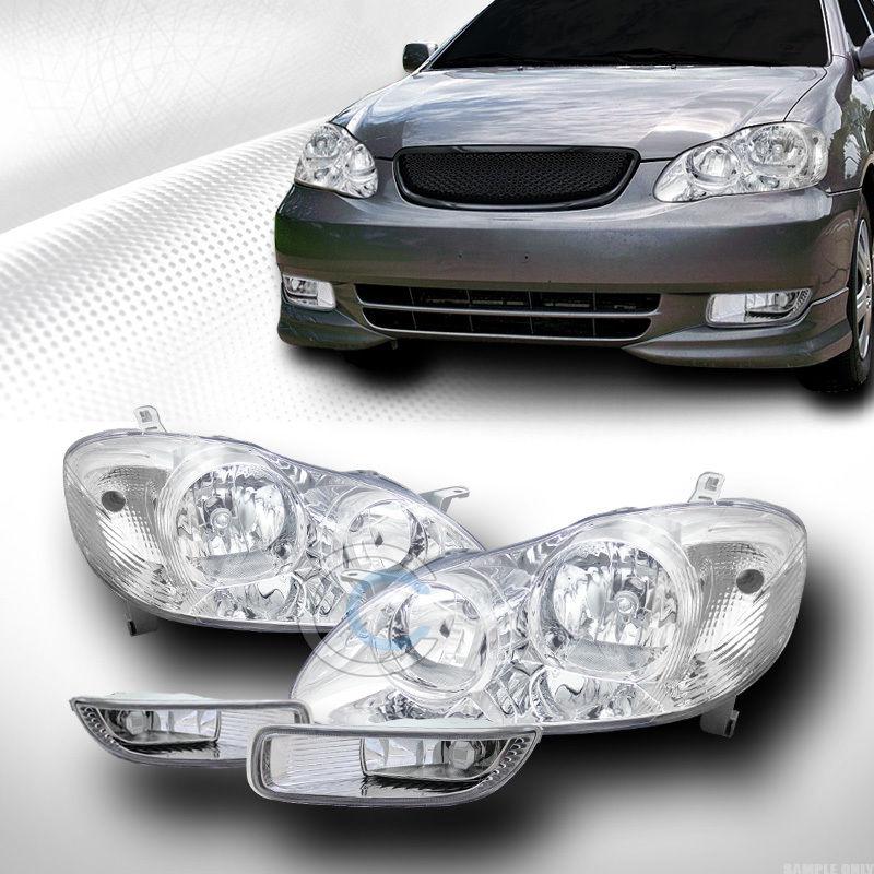 Purchase JDM CHROME HEAD LIGHTS PARKING SIGNAL+FRONT BUMPER FOG LAMP 03 ...