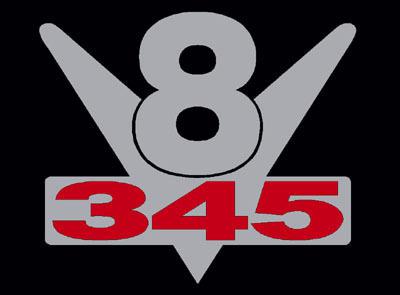 Purchase 2 CHROME 345 V8 EMBLEM DECAL SET SCOUT TRAVELALL IH RAM ...