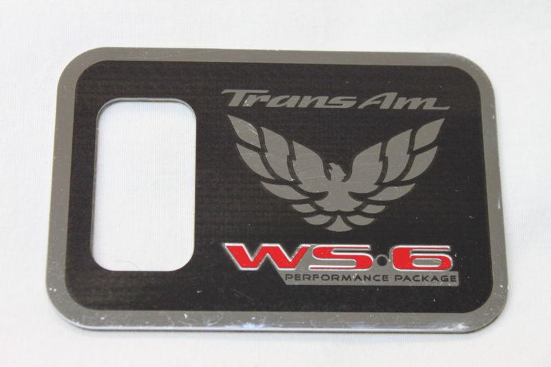 Purchase Firebird Trans Am WS6 Convertible Top Switch Panel Plaque in ...