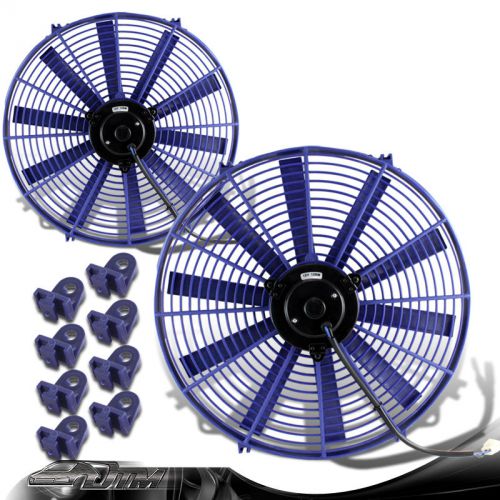 Buy 2x Universal Blue 16" 1500 CFM 2250 RPM Electric Cooling Pull Slim ...