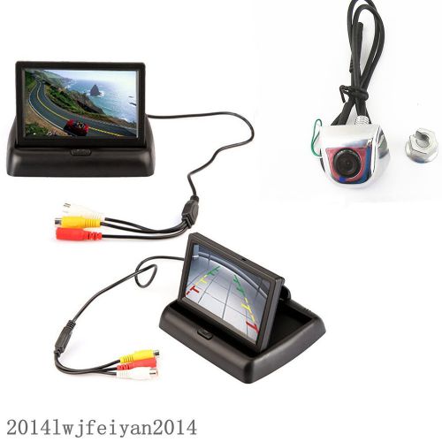 Buy Car License Screw 170°Rearview Angle Backup Camera+4.3" Foldable ...