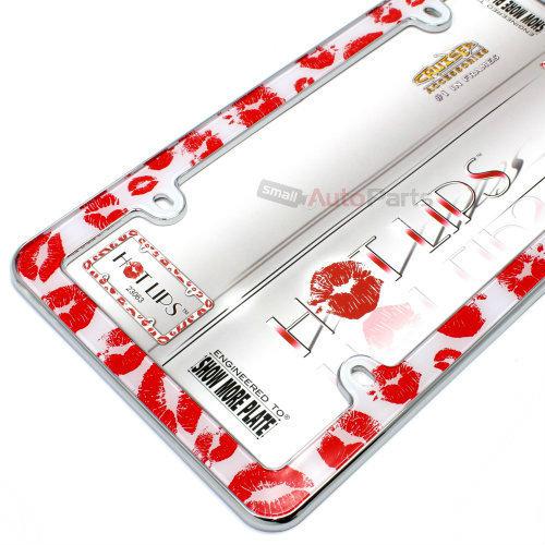Buy Hot Lips Kisses Plastic Chrome License Plate Tag Frame for Auto-Car ...
