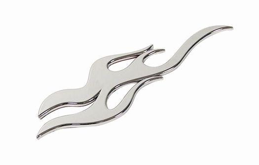 Find 1 CHROME 'FLAMES' EMBLEM - FITS HONDA GM CHEVY FORD MOPAR JEEP 4X4 ...