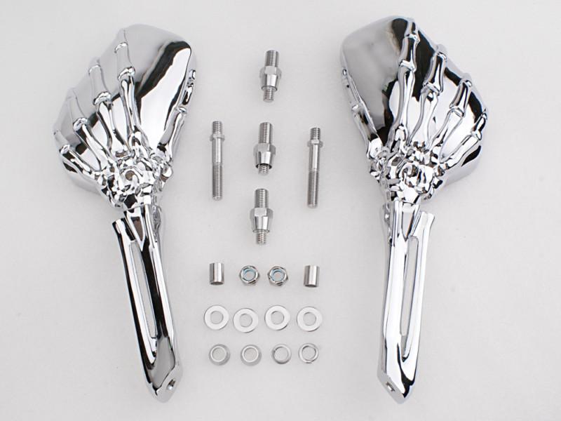 Find Chrome Skull Skeleton Mirrors for Yamaha Vmax V Star Royal Star ...