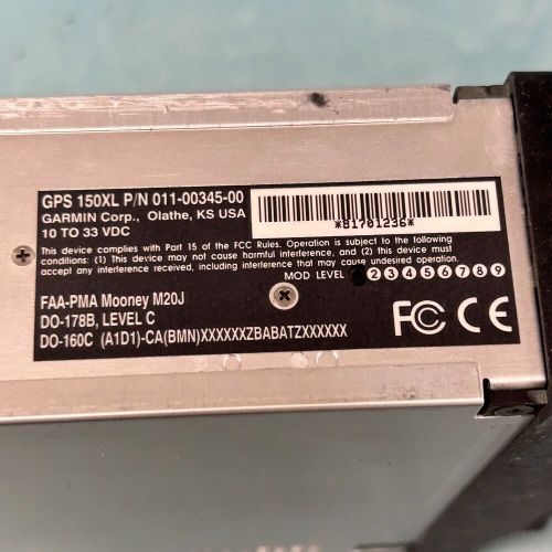 Find GARMIN GPS 150XL 10-33 VDC P/N 011-00345-00 WORKING UNIT Avionics ...