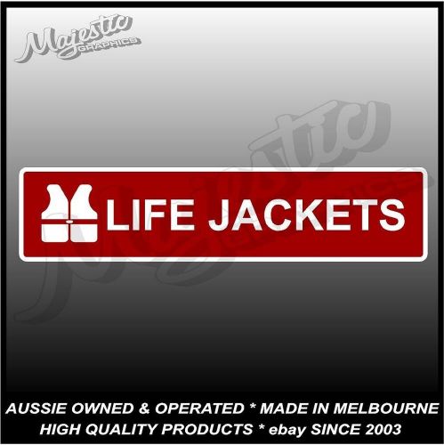 Find LIFE JACKETS - 210mm x 50mm - BOAT SAFETY - DECAL / STICKER in ...