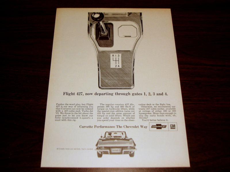 Find 1966 CHEVY CORVETTE 427 BIG BLOCK V8 VINTAGE AD-C2/poster/print ...